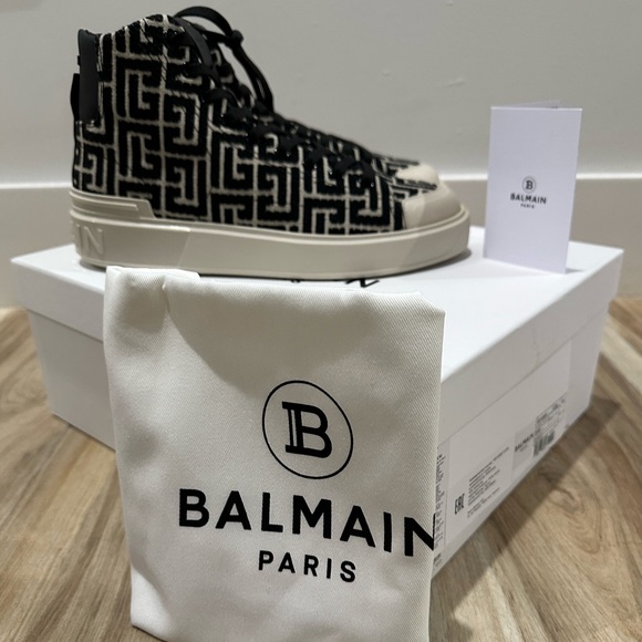 Balmain | Shoes | Balmain 0 Authentic Court Monogram Sneakers | Poshmark
